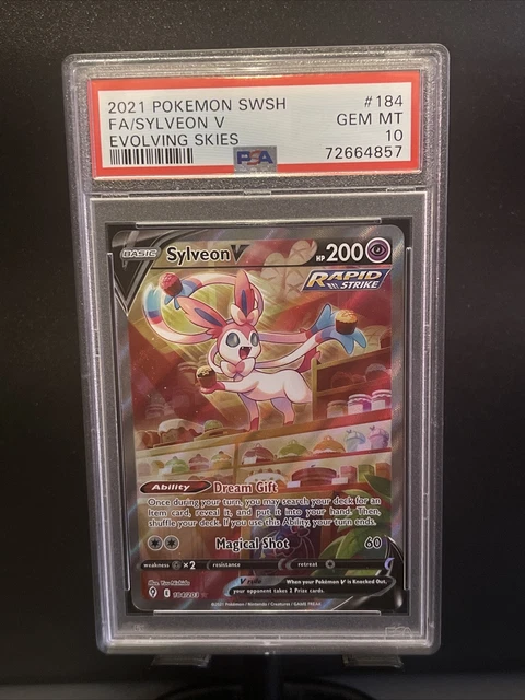 POKEMON CARD SYLVEON V 184/203 Evolving Skies Alternate Art PSA 10 GEM ...