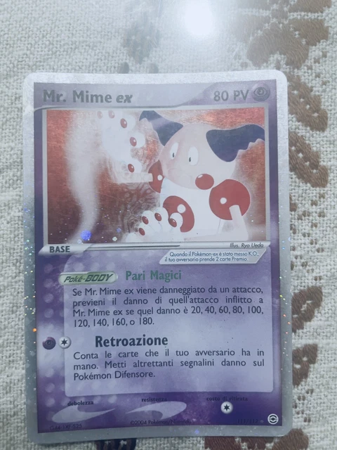 POKEMON CARD 111/112 Mr Mime EX graad 9 [Red & Green Leaf Italian] £35. ...