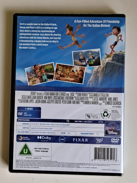 DISNEY & PIXAR'S Luca (DVD, 2021), rated U, Brand new sealed £2.50 ...