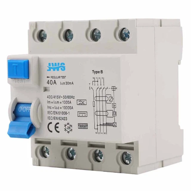 FI FEHLERSTROMSCHUTZSCHALTER RCD Typ-B Wallbox E-Auto Allstromsensitiv ...