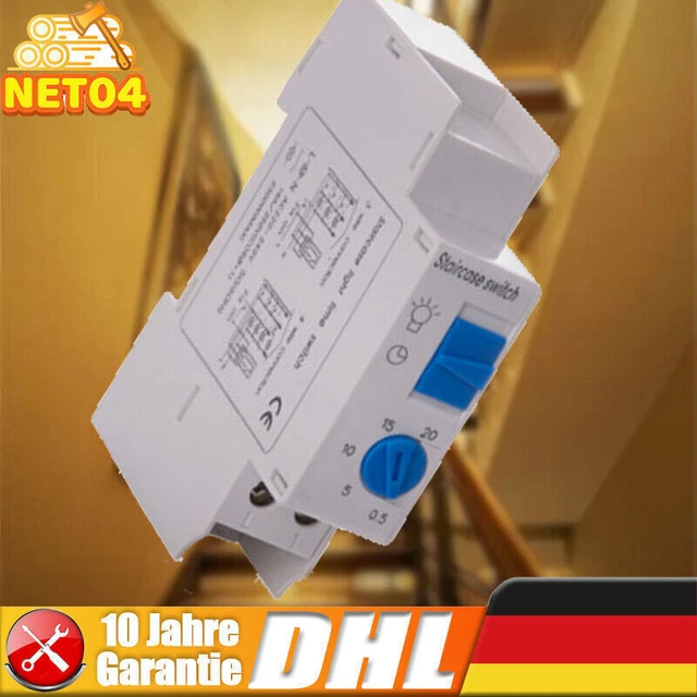 TREPPENLICHT ZEITSCHALTER TREPPENAUTOMAT Treppenlicht Zeitschalter Relais 16A EUR 11,95 ...