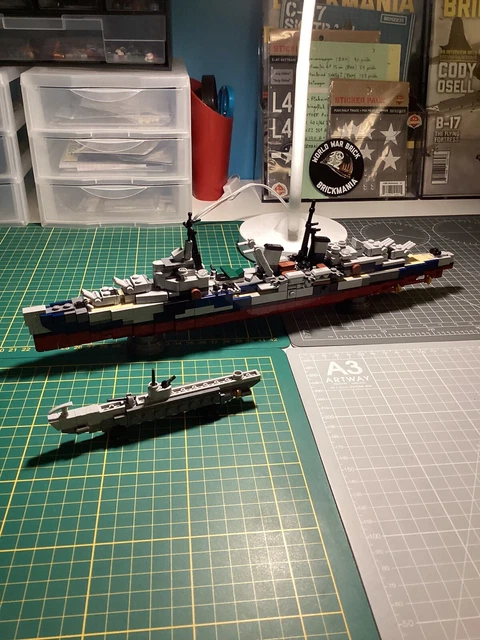 LEGO » MOC BRICKSHIPS» HMS belfast Battlecruiser with U-boat VIIC Scale ...