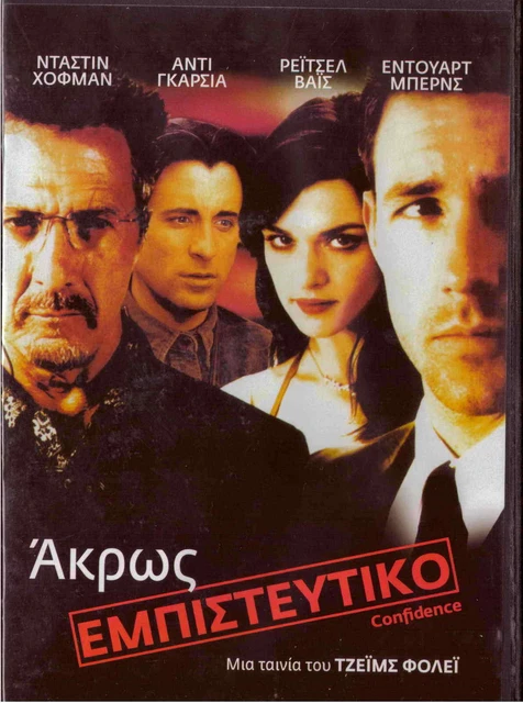 CONFIDENCE (DUSTIN HOFFMAN, Andy Garcia, Rachel Weisz, Edward Burns ...