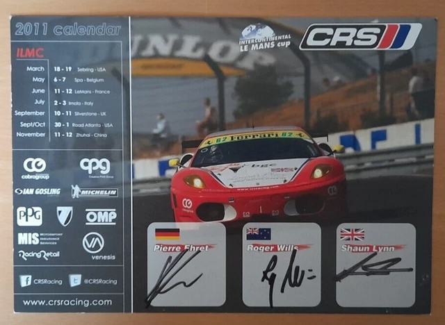 CARTE CARD DEDICACED 24 Heures Du Mans 2011 Ferrari #62 Le Mans 24H EUR ...