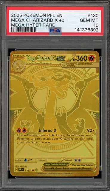 POKEMON MEGA CHARIZARD X ex Phantasmal Flames Mega Hyper Rare #130 PSA ...
