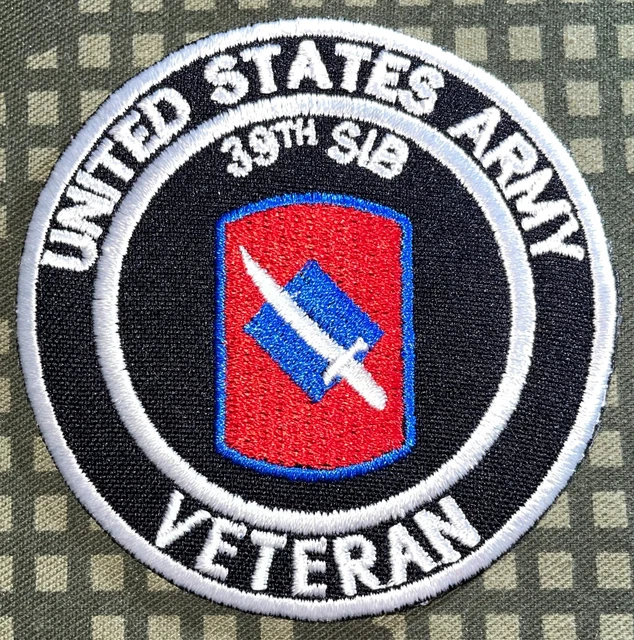 US ARMY 39TH SIB Infantry Brigade Veteran Patch 3" Hook & Iron-On Repro ...