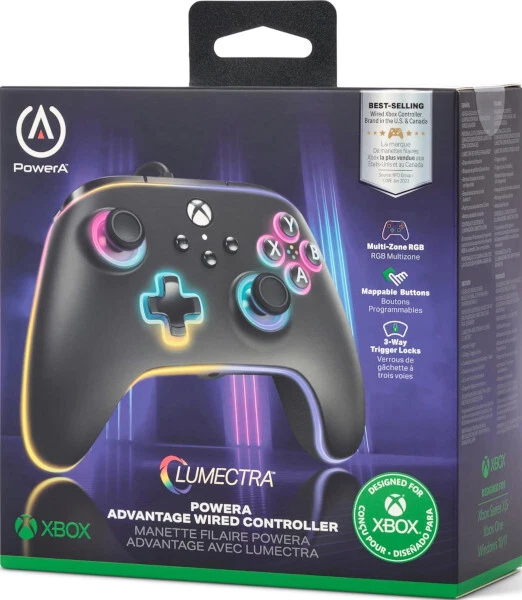 XBOX SERIES X Power A Advantage Wired Controller Lumectra – Black ...