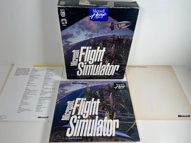 MICROSOFT FLIGHT SIMULATOR Version 5.1 Pilot's Handbook Manual & Box ...