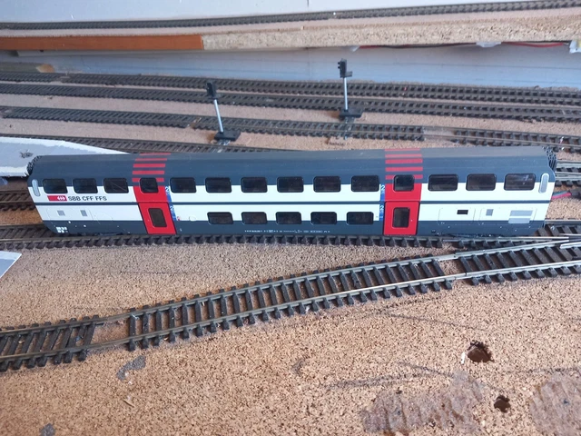 ROCO H0 SBB CFF FFS 2nd class double deck coach. £89.12 - PicClick UK