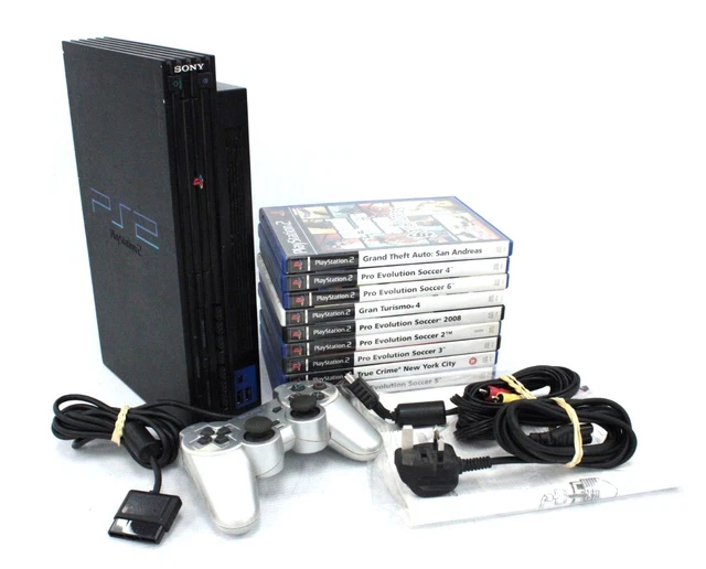 SONY PLAYSTATION 2 PS2 Game Console Bundle Inc Controller, 10 Games - F25 £9.99 - PicClick UK