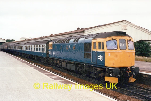 RAILWAY PHOTO 6X4 Class 33 33013 BR Blue Passenger Westbury c1988 £1.25 ...