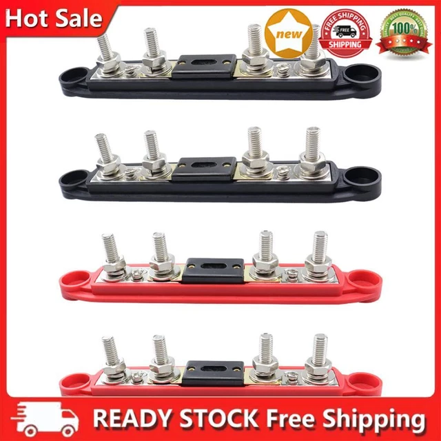 4 STUD BUSBAR Terminal Block with Cover M6/M8 Bus Bar Board RV Parts Accessories £12.71 ...