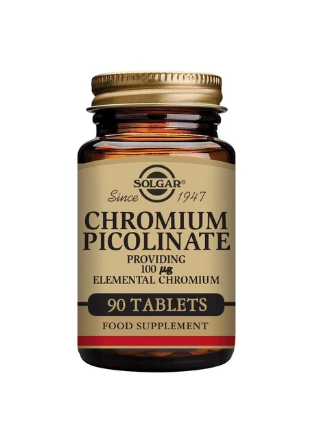 SOLGAR CHROMIUM PICOLINATE Providing 100ug Elemental Chromium 90 ...