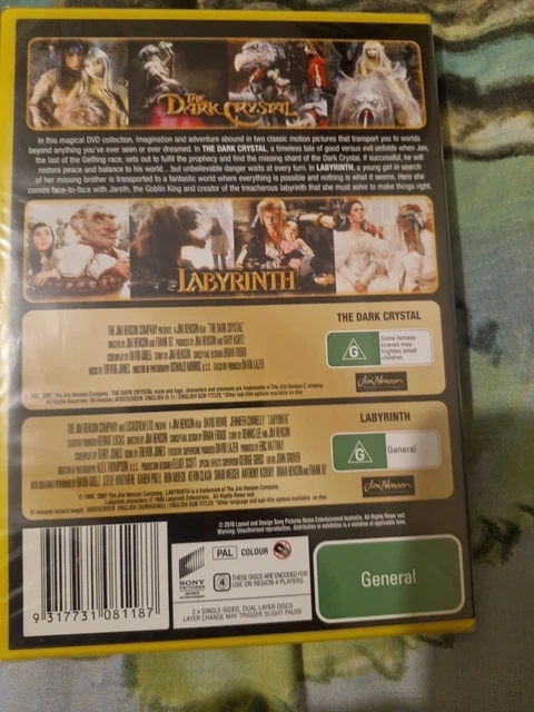 LABYRINTH / THE Dark Crystal DVD Set (Region 4, 1986) $6.78 - PicClick AU