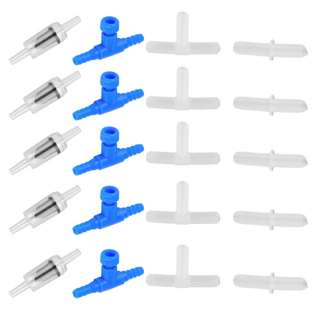 20 PCS AQUARIUM Air Flow Control Distribution Splitter Valve £7.95 ...