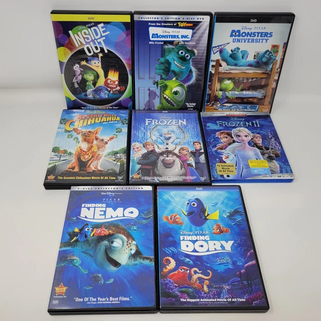 FINDING NEMO FROZEN Monsters Inc DVD Movie Lot Dory Inside Out ...