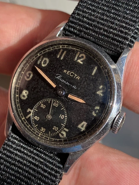 1940S VINTAGE RECTA Military Style Mens Watch Beautiful Patina £249.00 ...