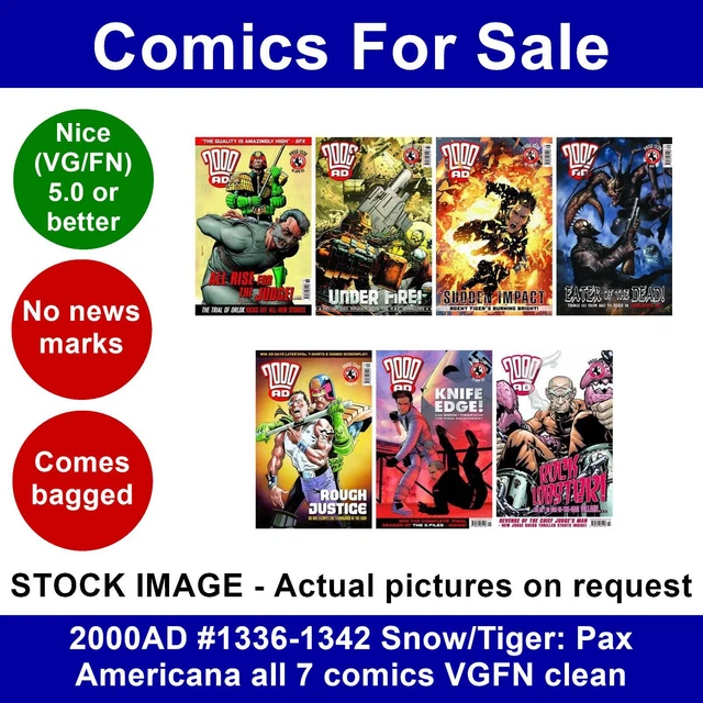2000AD #1336-1342 SNOW/TIGER: Pax Americana all 7 comics VGFN clean EUR ...