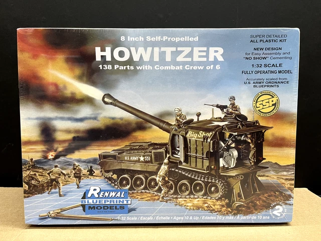 RENWAL BLUEPRINT MODELS 8" self propelled Howitzer gun MISB military US ...