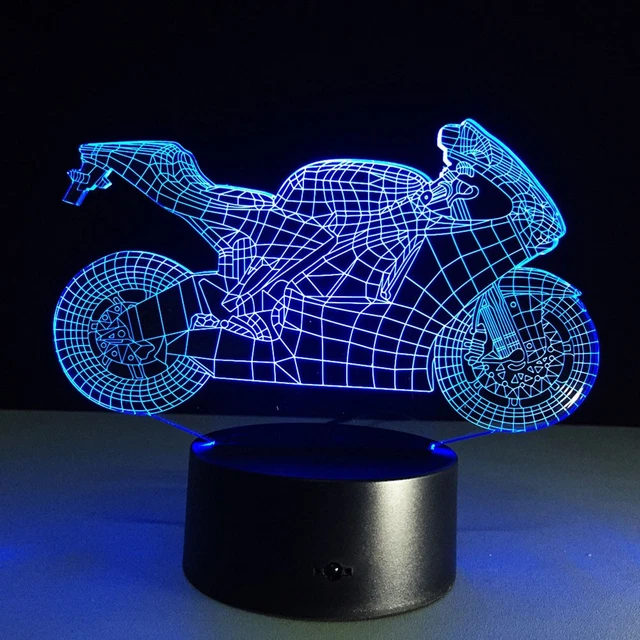 3 D MOTORBIKE Lights Motorcycle Illusion Lamps Color Changing Touch £17 ...