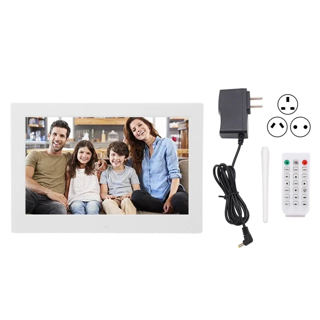 DIGITAL PHOTO FRAME White 13in HD Smart Video Music Playing Electronic ...