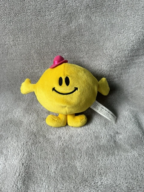 FISHER-PRICE MR MEN Mr Bounce Soft Yellow Plush Pink Hat Beanie Toy ...