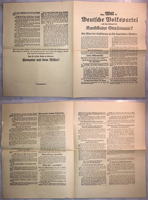 OLD LEAFLET DVP around 1929 what does the German People's Party want (F ...