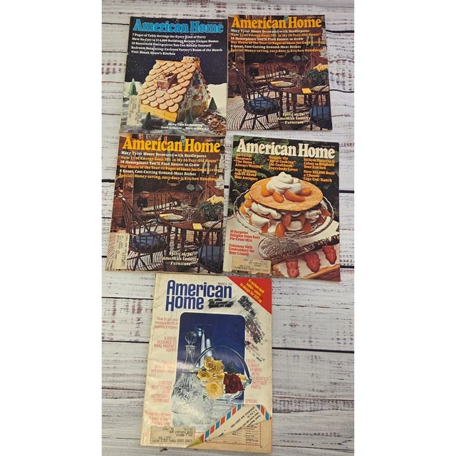 AMERICAN HOME MAGAZINE Lot 5 1974 March Aug Oct Nov Vintage Home Decor ...