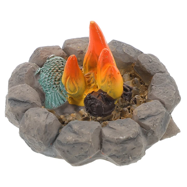 MINIATURE BONFIRE MODELS Simulated Mini Tiny Campfire Resin Ornaments ...