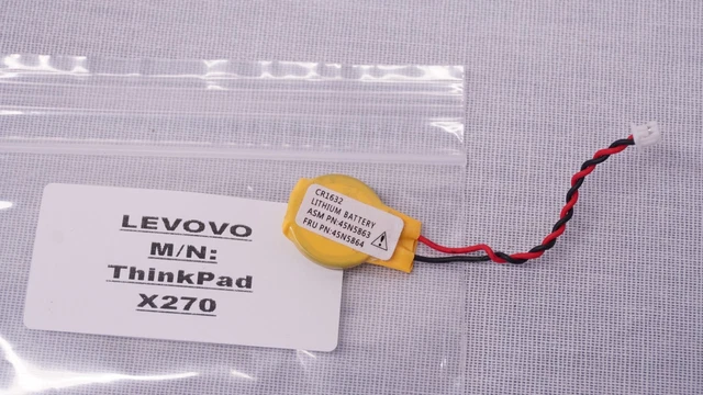 LENOVO THINKPAD X270 LAPTOP CMOS BIOS BATTERY 45N5864 WITH CABLE £4.95 ...