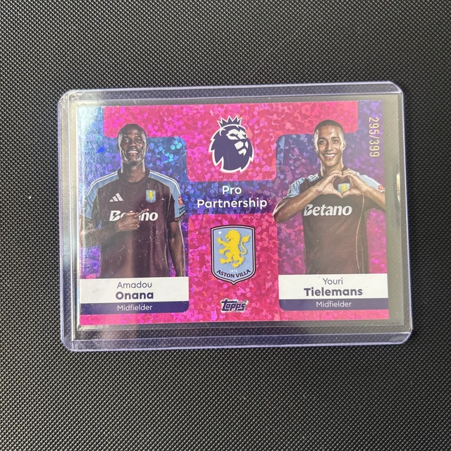 TOPPS PREMIER LEAGUE 2026 Pro Partnership Amadou Onana Youri Tielemans ...