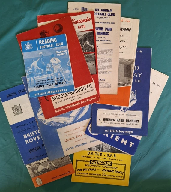 11 QUEENS PARK Rangers (QPR) away programmes 1966-67 £5.45 - PicClick UK