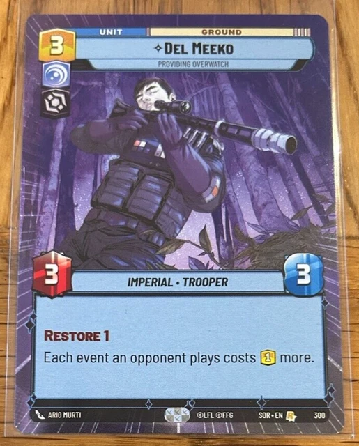 STAR WARS UNLIMITED Tcg Spark Of Rebellion Hyperspace Rare: Del Meeko ...