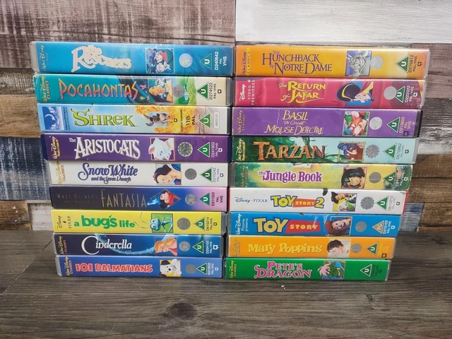 WALT DISNEY VHS Bundle x18; Jungle Book, Cinderella, Pocahontas, Tarzan ...