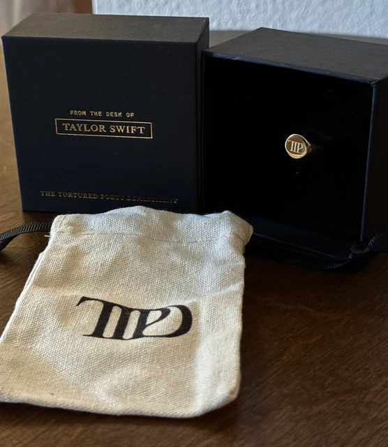 TAYLOR SWIFT THE Tortured Poets Department TTPD Ring Size 8 Gold Plated ...