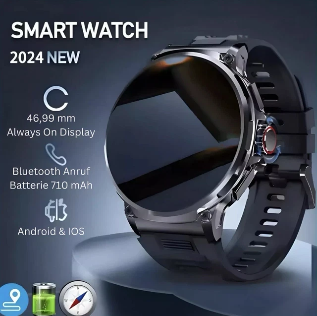 SMARTWATCH 2024 HERREN Bluetooth IP68 HD Bildschirm 1,85 Zoll für ...