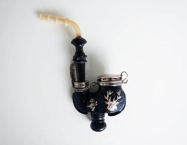 SWISS ALPS HINGED Lid Tirolean Pipe Estate Pipa Jager Pfeife $19.99 ...