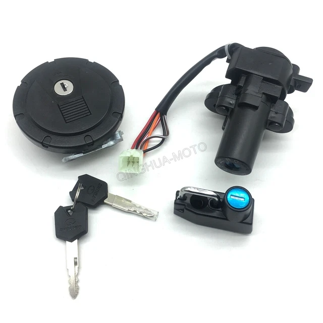 IGNITION SWITCH FUEL Gas Cap Seat Lock Kit Fit For Kawasaki KLX250/S/SF ...