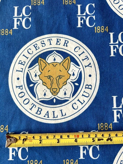 LEICESTER CITY CREST Football Club LCFC Cotton Fabric Remnant 25"W x 32 ...