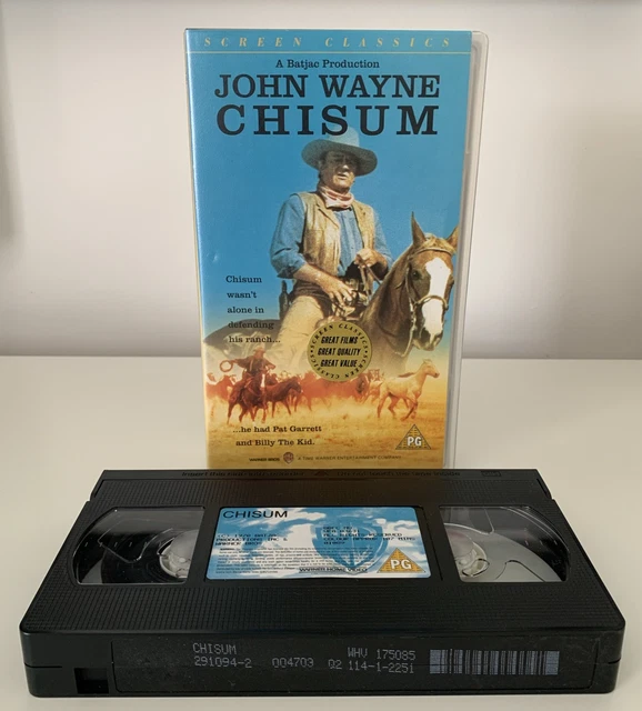 JOHN WAYNE CHISUM VHS video cassette Classic Western film PG Billy the ...