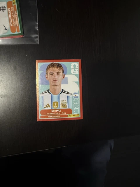 NICO PAZ PANINI FIFA World Cup 2026 Sticker Red Border #ARG14 Argentina ...