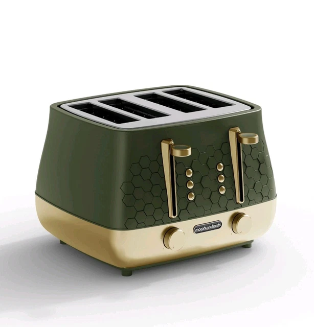 MORPHY RICHARDS 4-SLICE Toaster, Removable Crumb Tray, Cassini Olivine ...