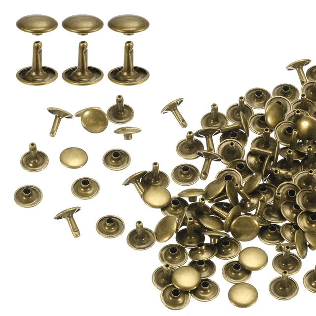 100SETS DOUBLE CAP Rivet 12x12mm Carbon Steel Round Head Snap Studs ...