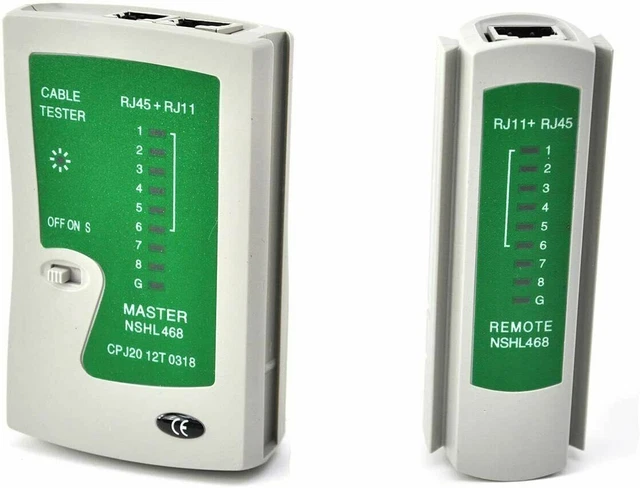 NETWORK CABLE TESTER RJ45 CAT5e CAT6 RJ11 Ethernet LAN PC Wire Lead ...