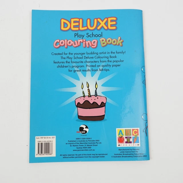 VINTAGE 2000'S DELUXE Play School Colouring Book ABC Kids (Unused) $19. ...