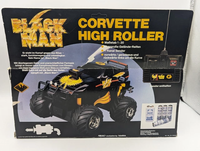 NIKKO TRONICO BLACK Man Corvette High Roller Rc Auto unbespielt 1/20 ...