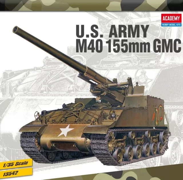 ACADEMY 1/35 U.S. Army M40 155mm GMC Self-Propelled Howitzer Plastic ...