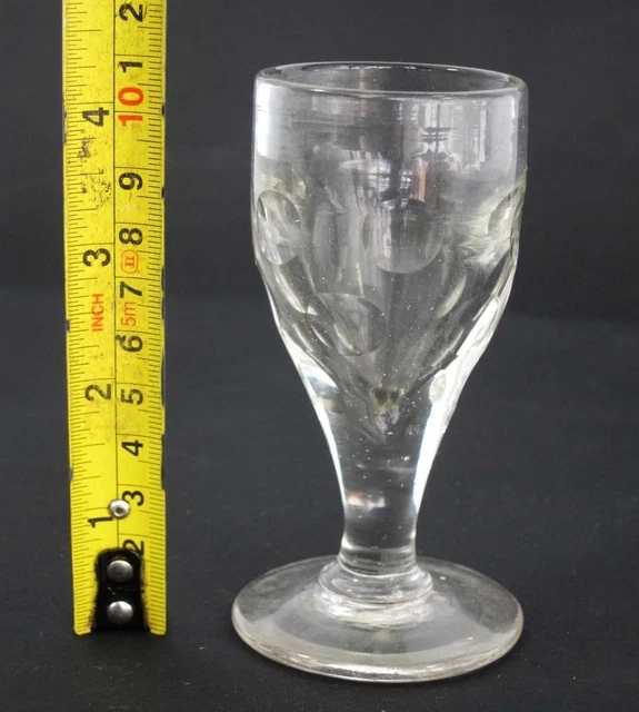 ANTIQUE CUT GLASS WINE GLASS 1850 FOLDED FOOT rummer g £24.99 - PicClick UK