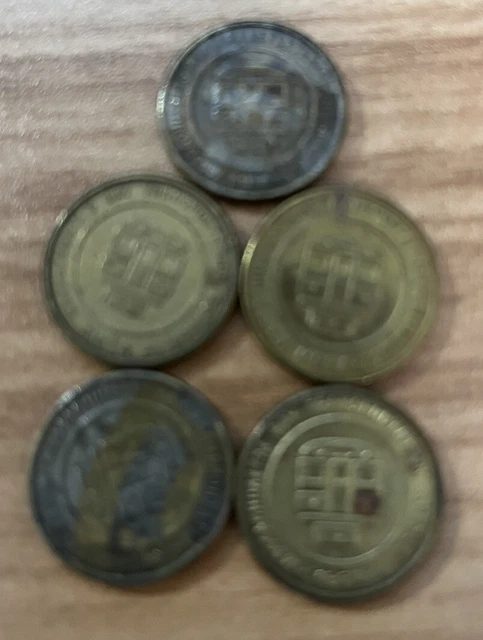 VINTAGE MASSACHUSETTS BAY Transportation Authority MBTA T Tokens - Set ...