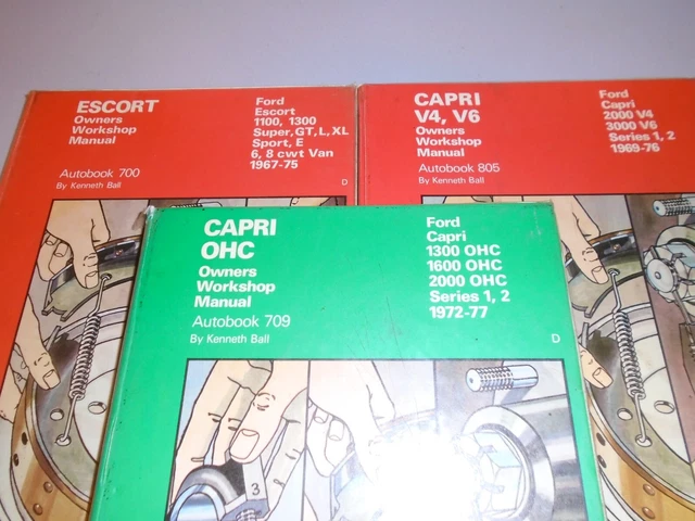 FORD ESCORT MK1 1967-75, Ford Capri Mk1 & Mk11 1969-77 Autobook Manual ...